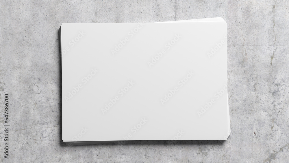 Stack of paper mockup on the concrete background Stock Illustration ...