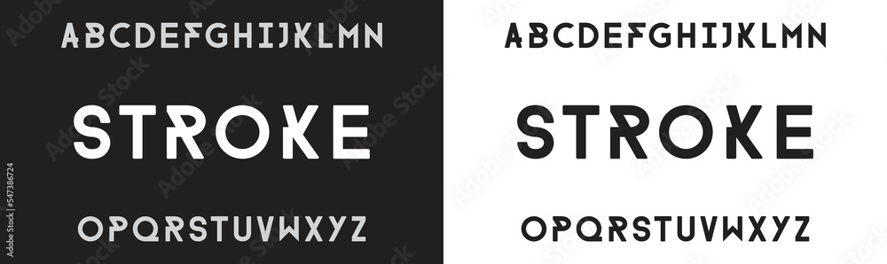 Vetor de STROKE Elegant Modern alphabet letters font. Classic Tech ...