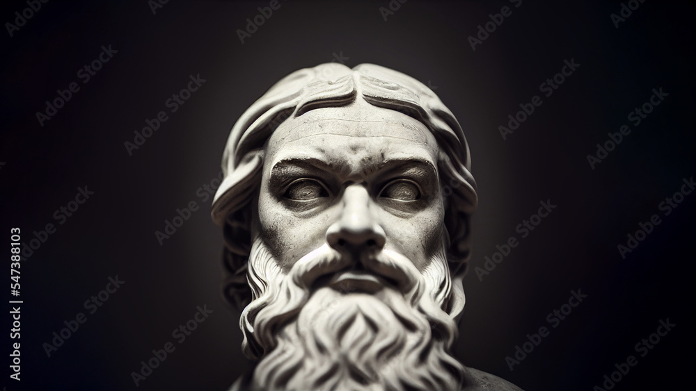 Illustration of the sculpture of Socrates. The Greek philosopher ...