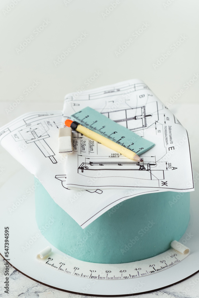 Birthday cake for an architect with floor plans. Cake for an engineer ...