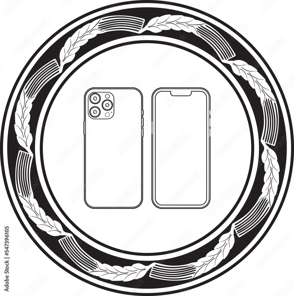 smartphone logo with frame vector design Stock Vector | Adobe Stock