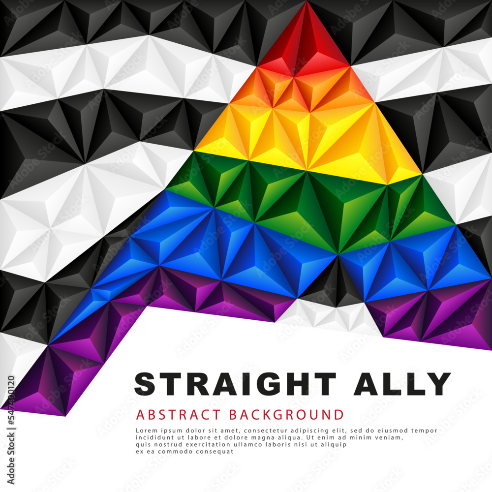 Polygonal flag of a straight ally. Flag of a heterosexual ally ...