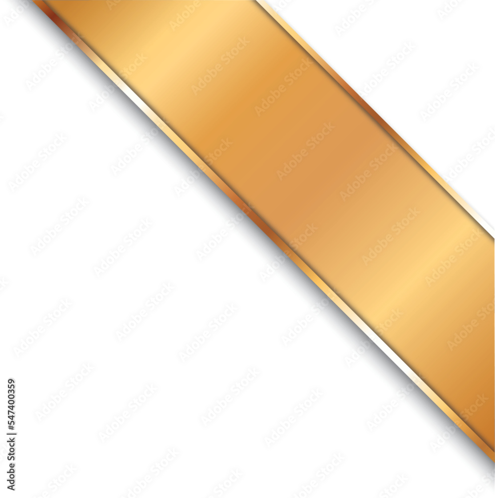 vector illustration of gold corner ribbon banner with gold colored ...