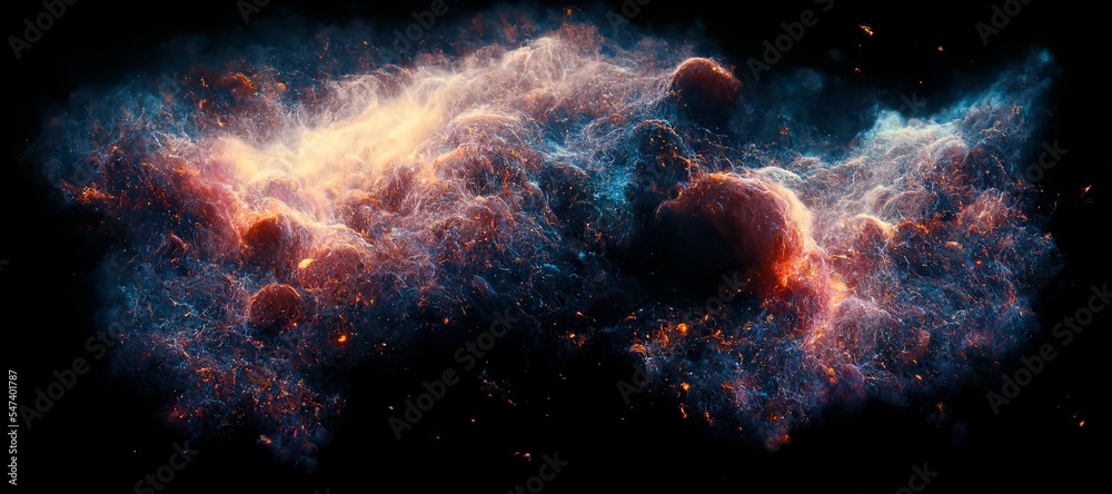 Spectacular iridescent nebula background in outer space deep in the ...