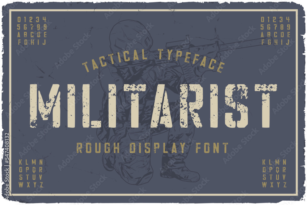 Military label font named Militarist. Original typeface for any your ...