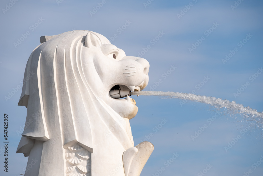 Singapore - 22 October 2022: Merlion Statue at Merlion Park, it is a ...