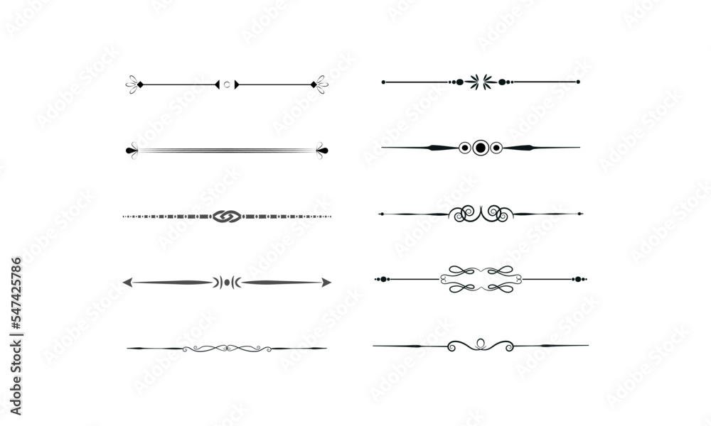 Margin divider stroke brush smooth curve straight swirly decorative ...