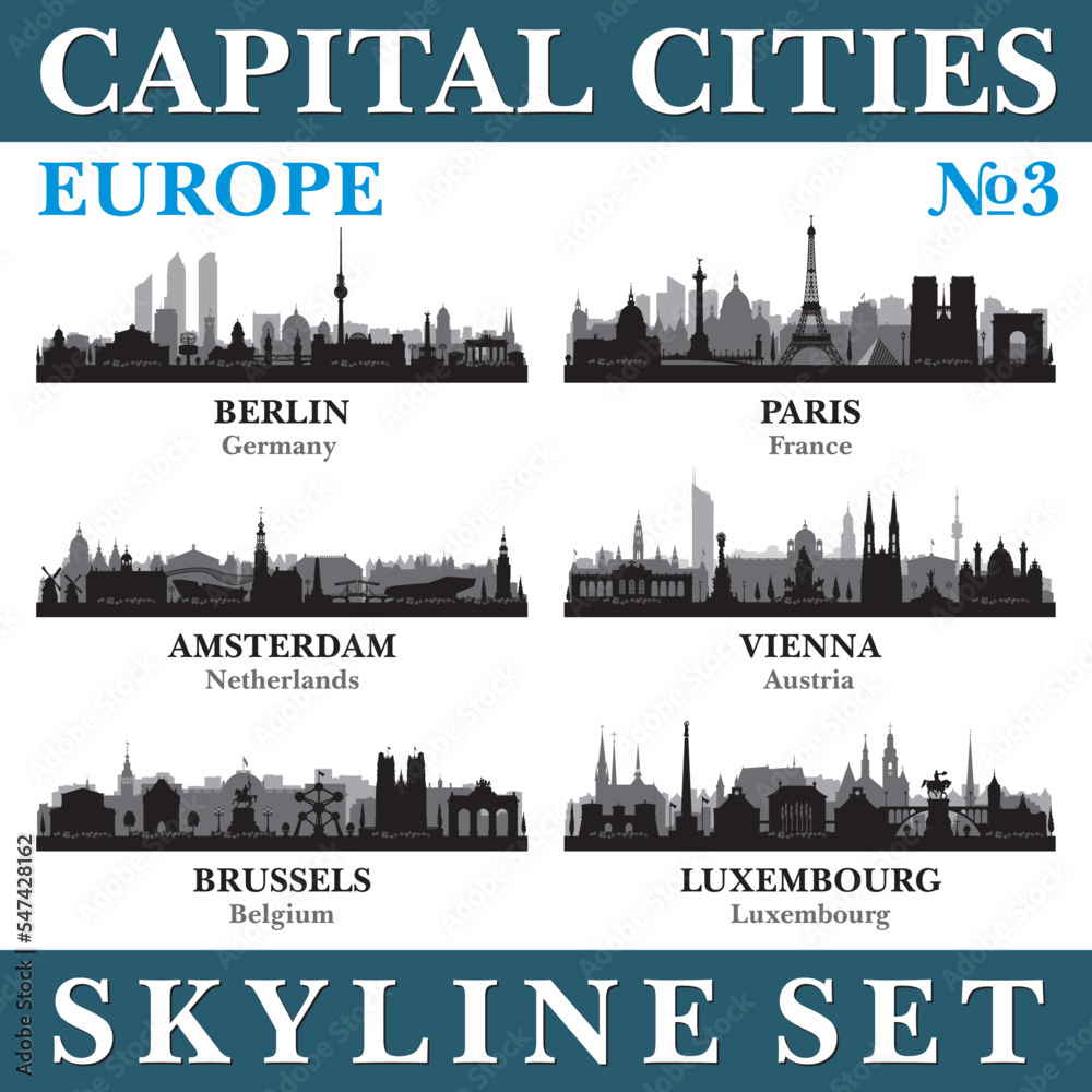 Poster Capital cities skyline set. Europe. Part 3 – Wall Art | UkPosters
