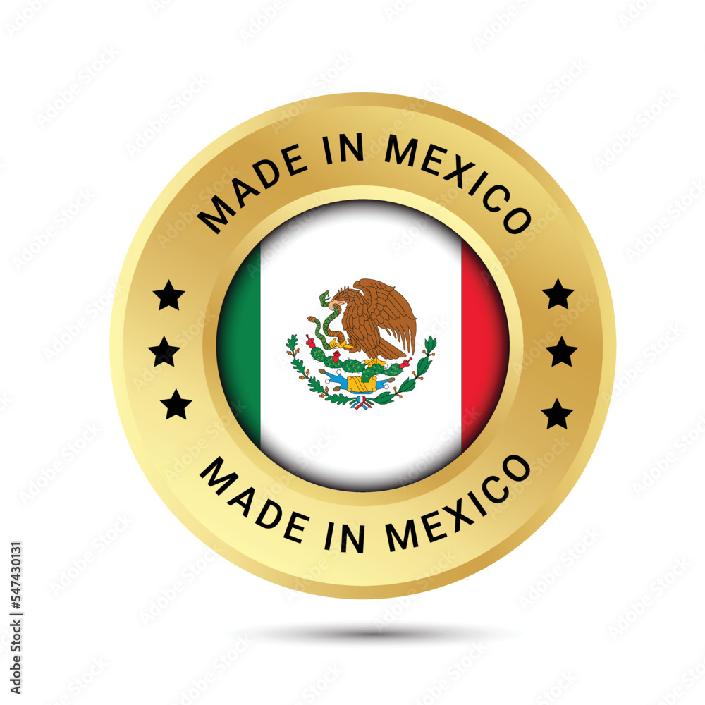Vetor de Made in Mexico logo design made in Mexico flags logo do Stock ...
