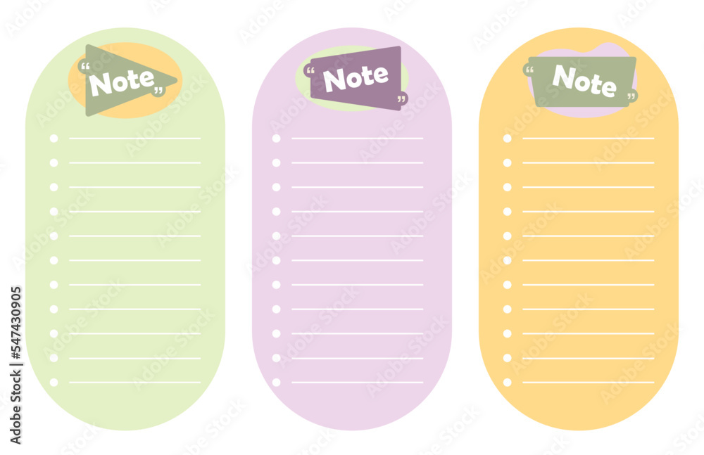 Notes. Cute agenda and reminder diary page printable design. Organizer ...