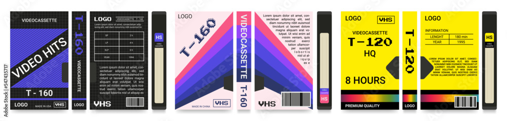 VHS 80s tapes. Retro 90s music style. 70s nostalgia video cassette ...