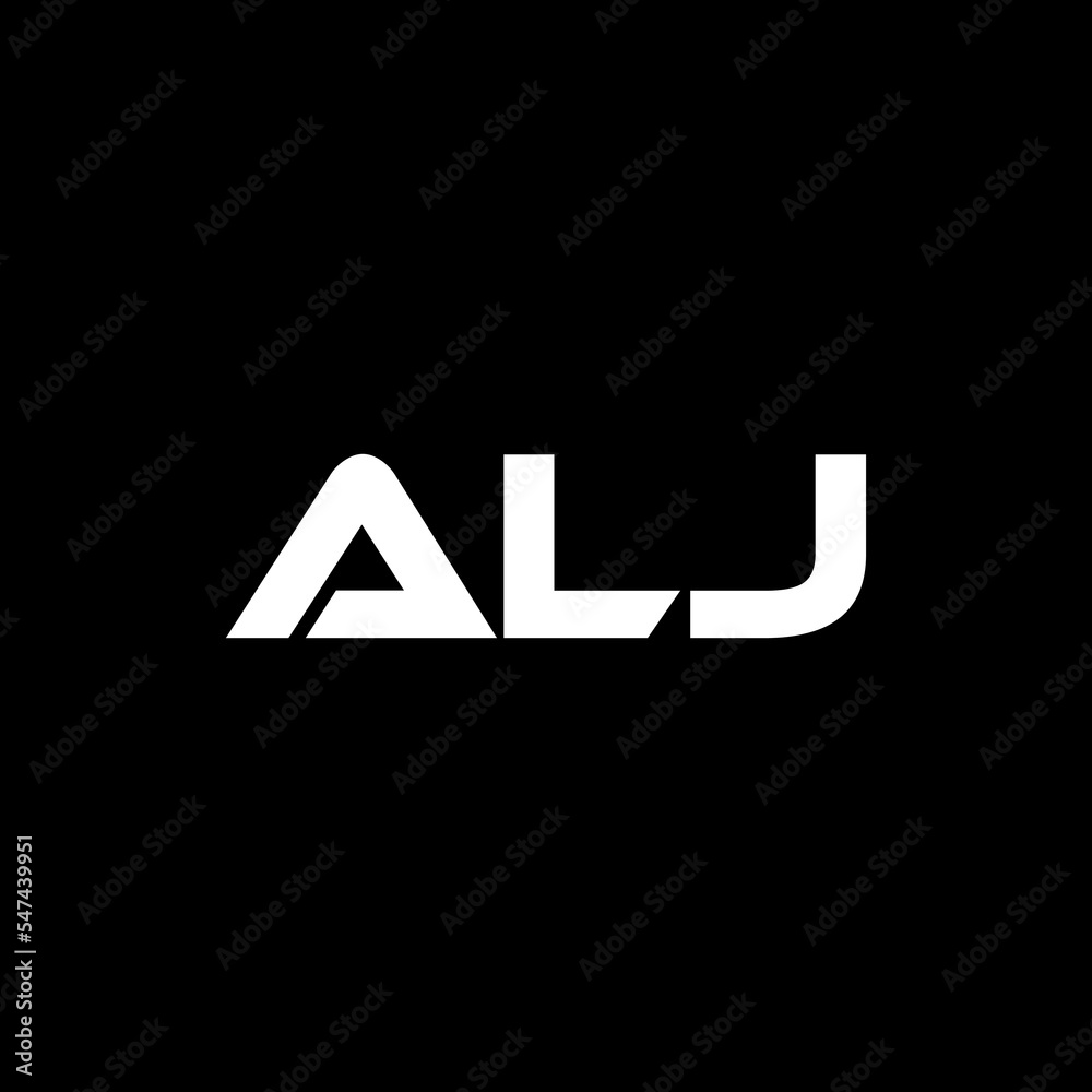 ALJ letter logo design with black background in illustrator, vector ...