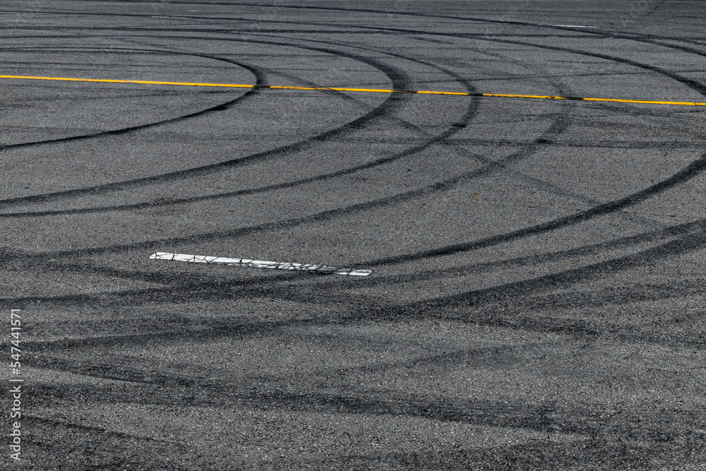 Tire track mark on asphalt tarmac road race track texture and ...