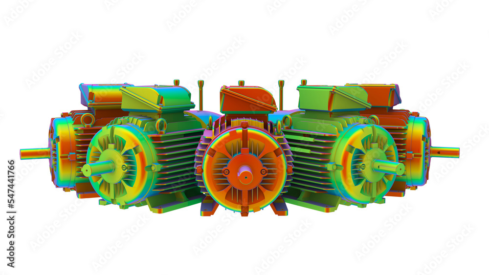 3D rendering - electric motors finite element analysis Stock ...