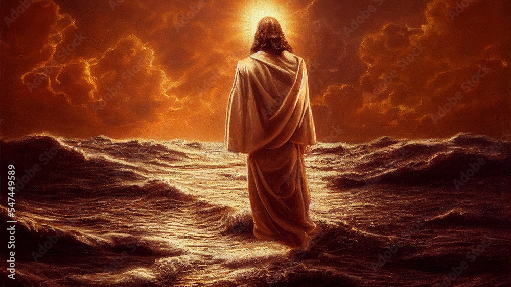 Jesus Christ Talking with God Stock Illustration | Adobe Stock