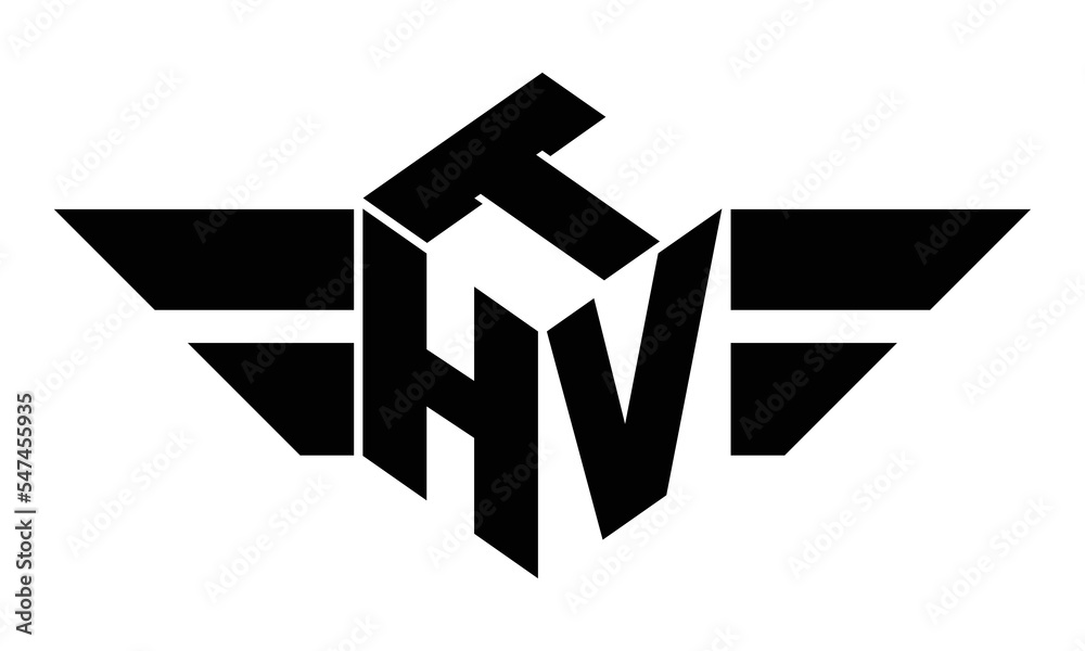 THV three letter gaming logo in polygon cube shape logo design vector ...
