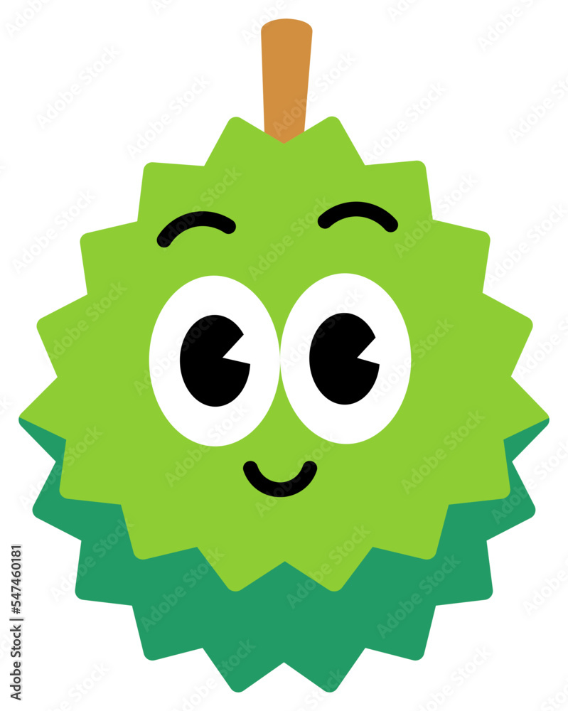 Durian face cute with white stroke Stock Vector | Adobe Stock