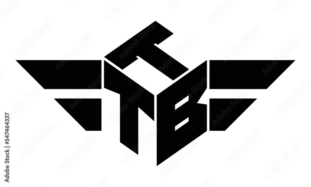 TTB three letter gaming logo in polygon cube shape logo design vector ...