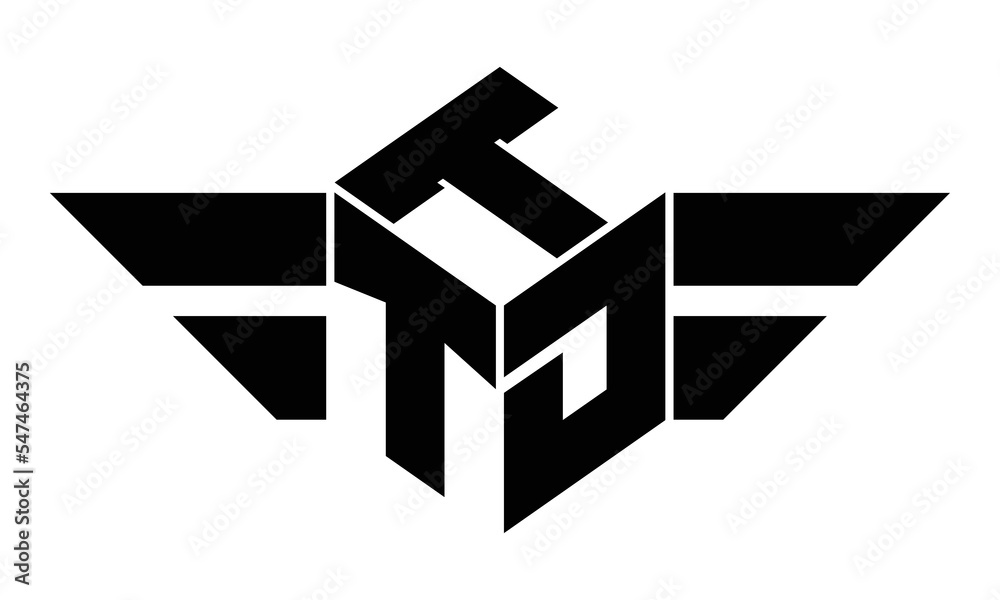 TTD three letter gaming logo in polygon cube shape logo design vector ...
