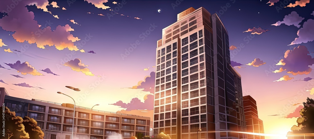 Anime city. AI generated art illustration. Stock Illustration | Adobe Stock