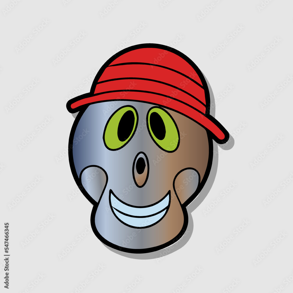 Retro 30s funny comic and cartoon character face. Element of emotion ...