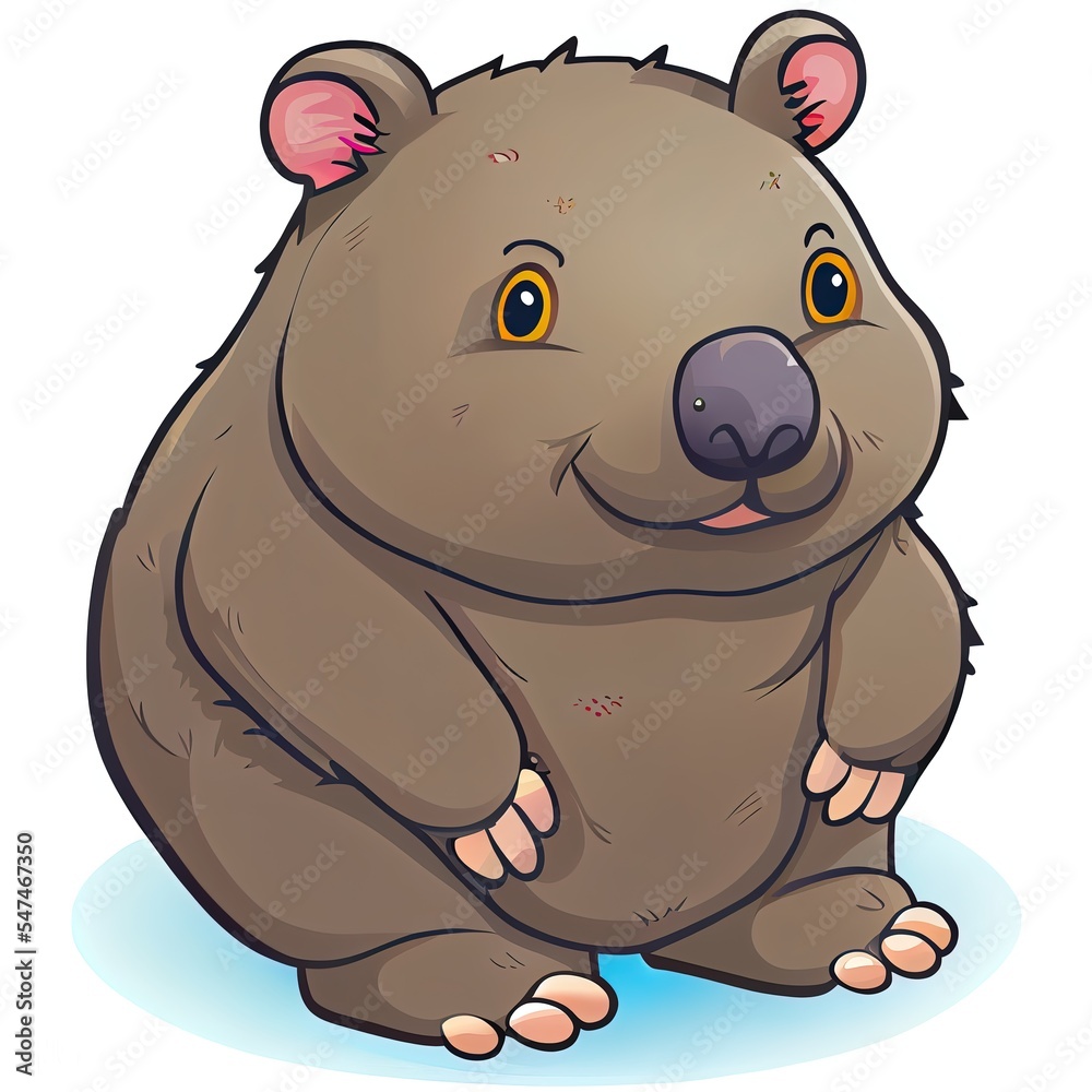 Wombat Animal Cartoon Colored Clipart Illustration Stock Illustration ...