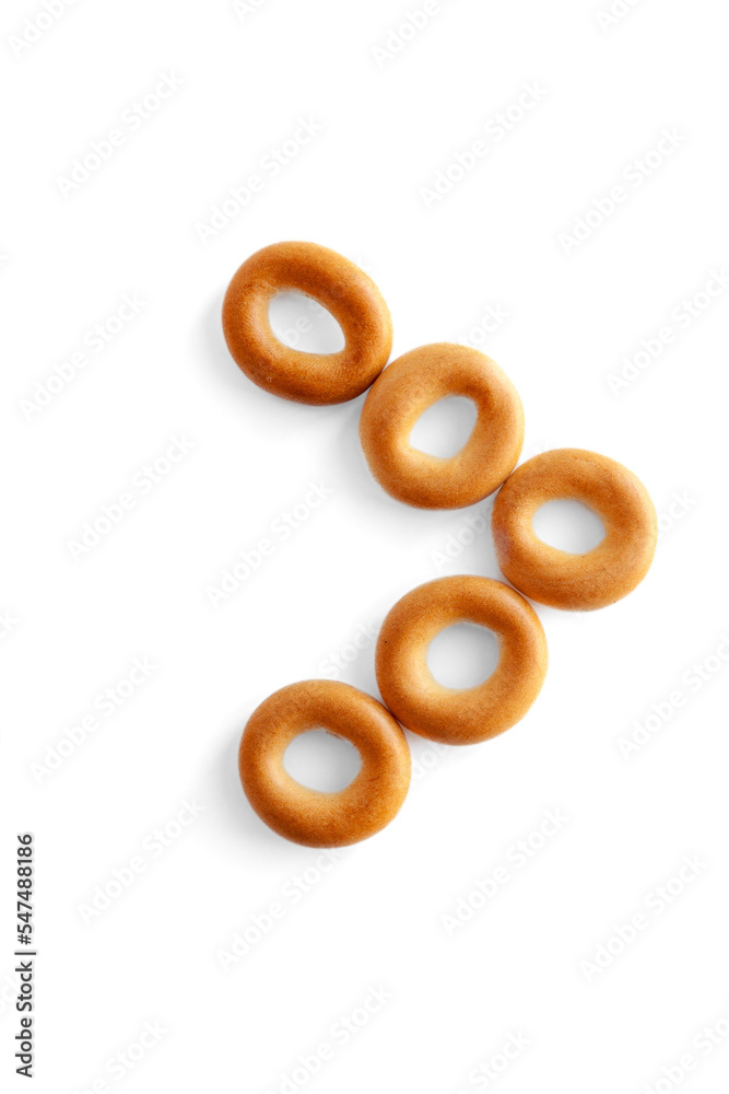 Symbol > bagel. Bagels font. Alphabet from set of small dry bagels ...