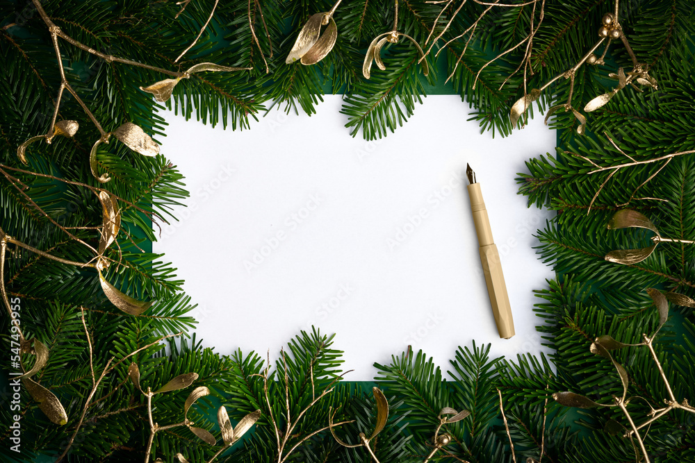 Festive Christmas holiday background with a copy space for text ...