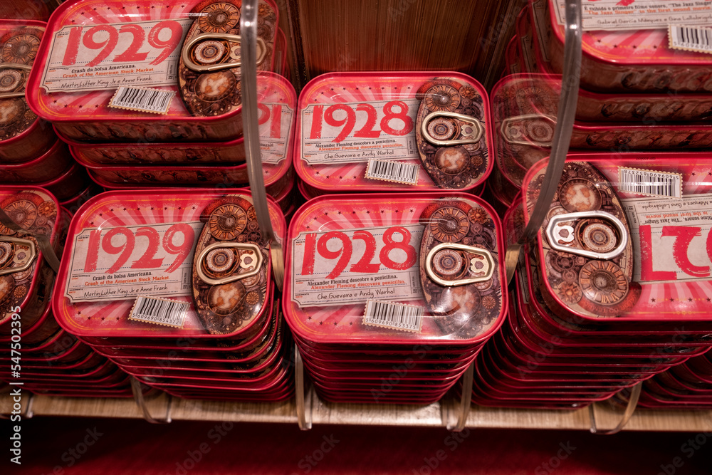 Vila Nova de Gaia, Portugal: November 14 2022 canned sardine of the ...