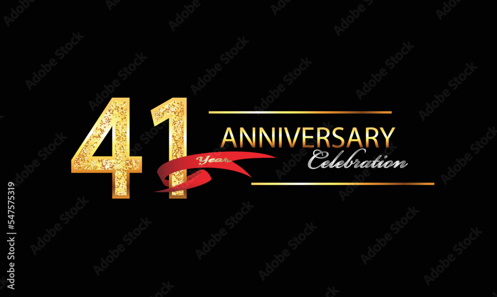 41 Year Anniversary celebration Vector Design. 41st Anniversary ...