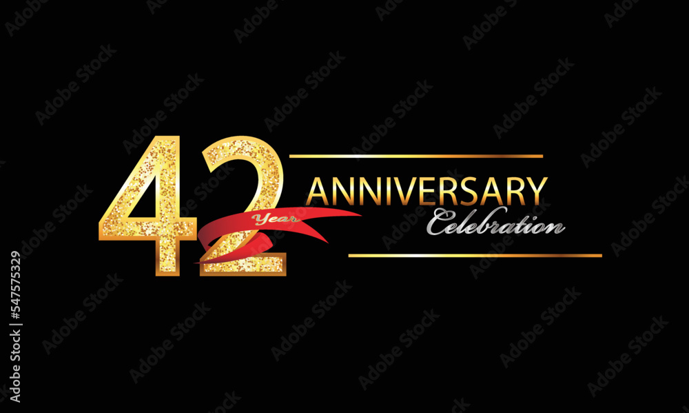 Vetor de 42 Year Anniversary celebration Vector Design. 42nd ...