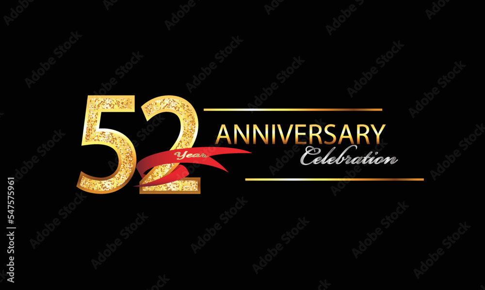 Vetor do Stock: 52 Year Anniversary celebration Vector Design. 52nd ...