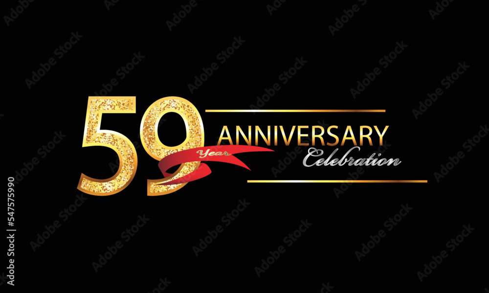 59 Year Anniversary celebration Vector Design. 59th Anniversary ...