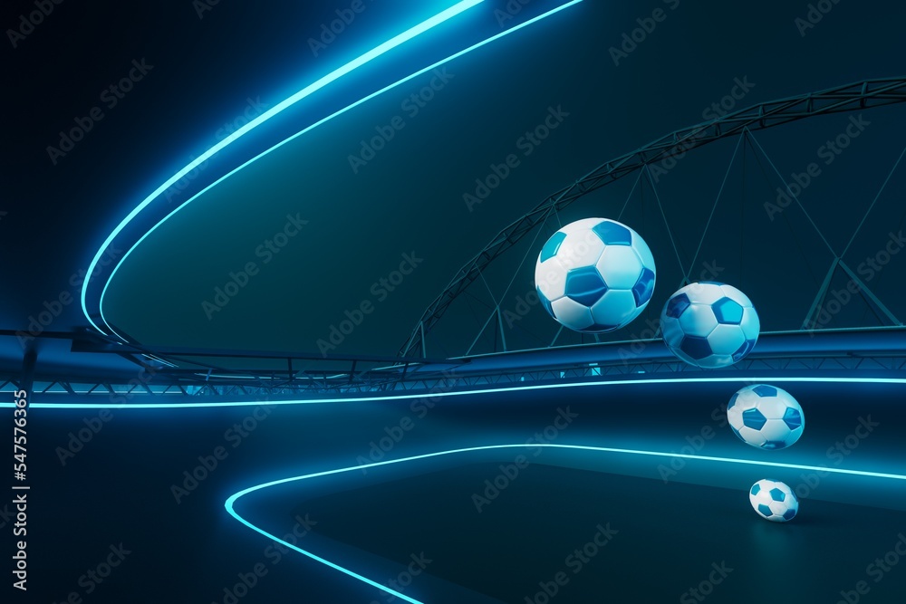3d football object design. realistic rendering. abstract futuristic ...