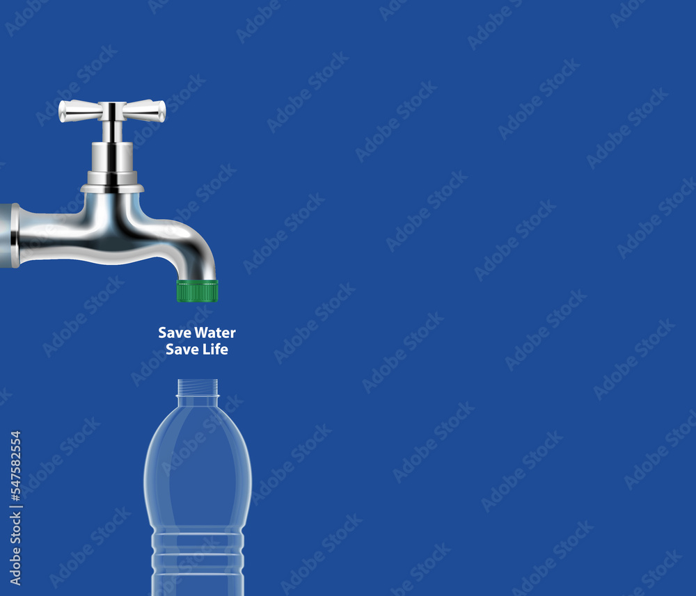 Save Water Save Life. Every drop matters. World water day concept. 3d ...