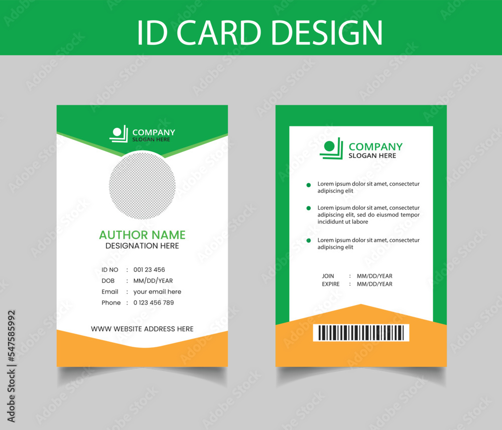 Corporate Id Card Design, student id card, employee card, office staff ...