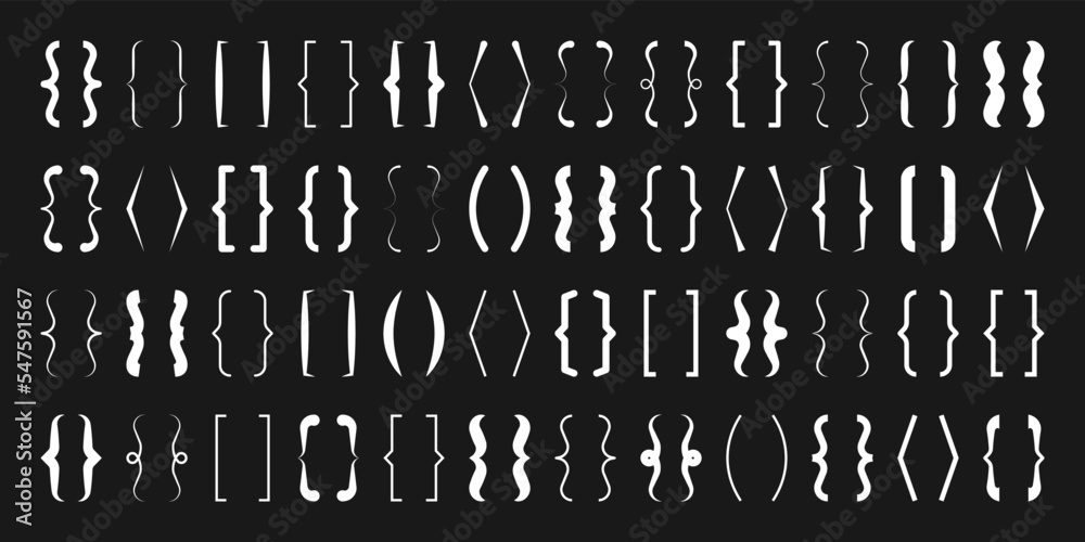 Text brackets collection, white quotation box. Curly, square and corner ...