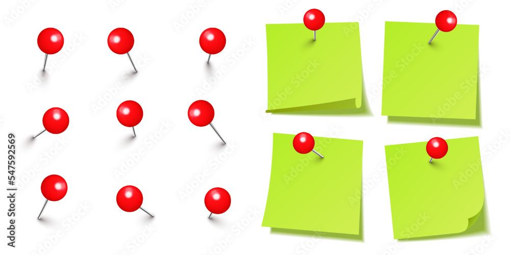 Realistic blank sticky notes isolated on white background. Green sheets ...