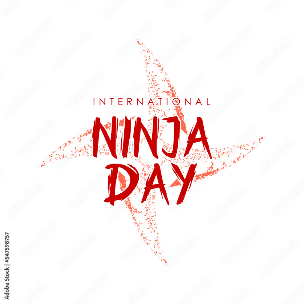 international ninja day poster design with subtle shuriken background ...