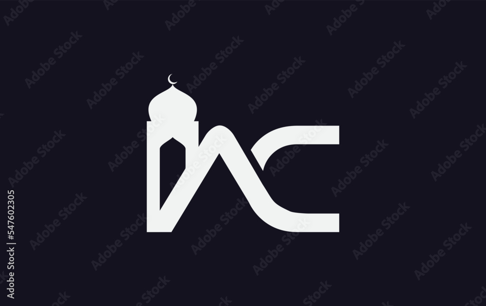 Islamic mosque logo and minar icon and symbol design vector with ...