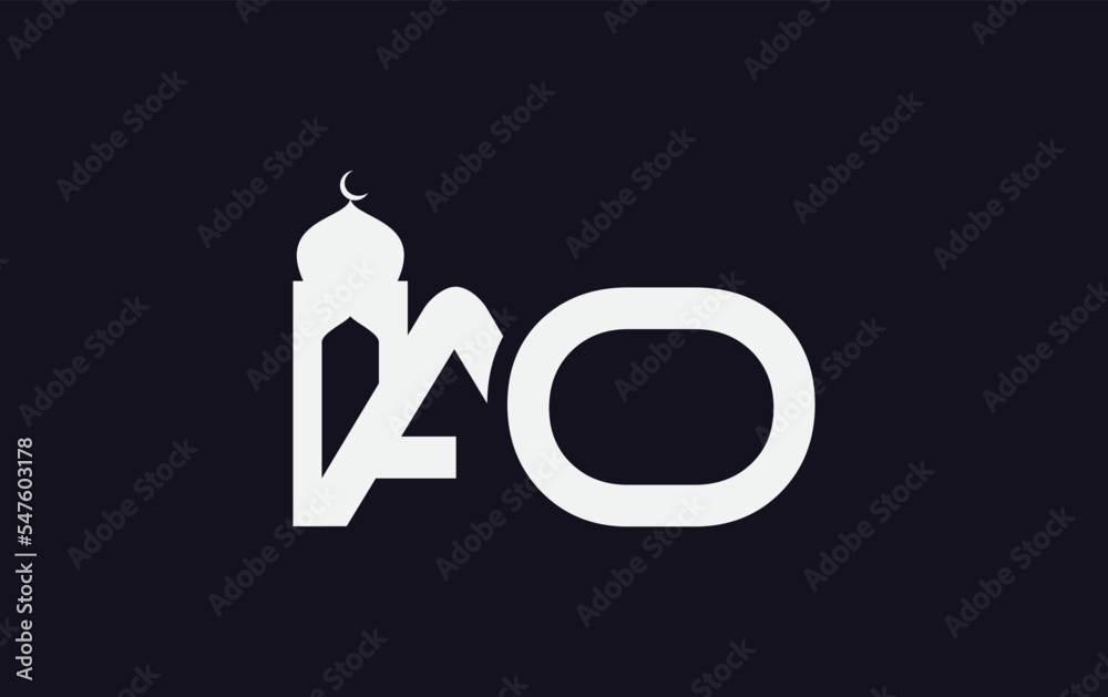 Islamic mosque logo and minar icon and symbol design vector with ...