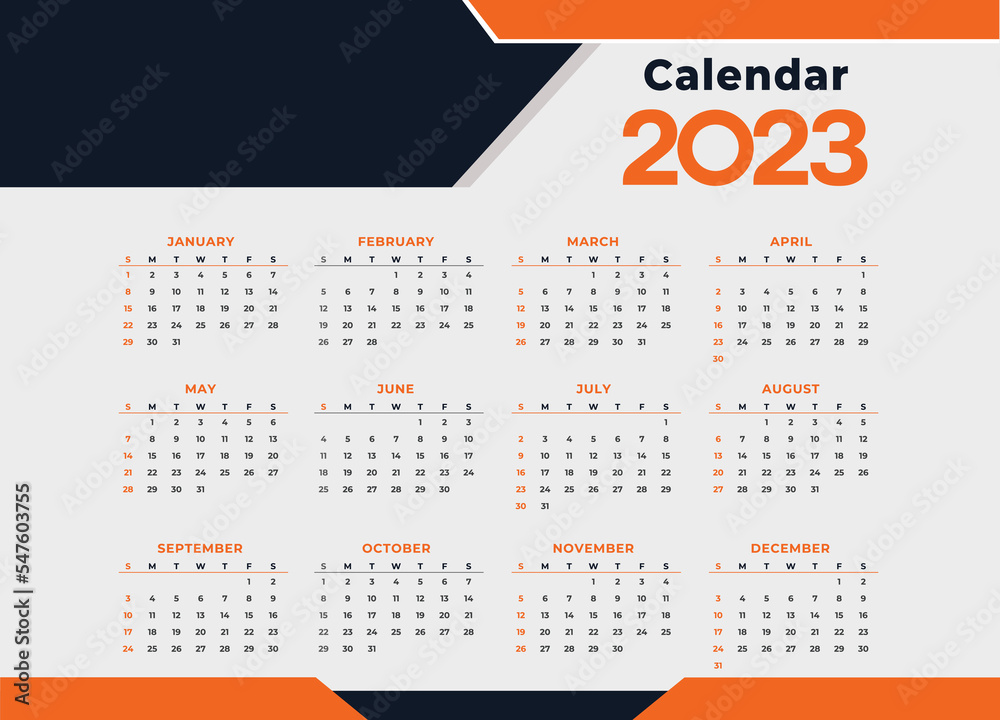 2023 Stylish calendar template, you can use desktop table office table ...