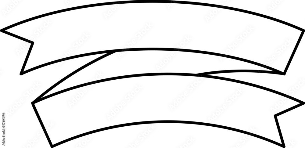 Black ribbon template banner vector illustration. Different shapes ...