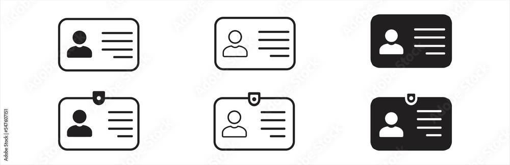 ID Card icon set. ID Card icon collection. Driver's license ...