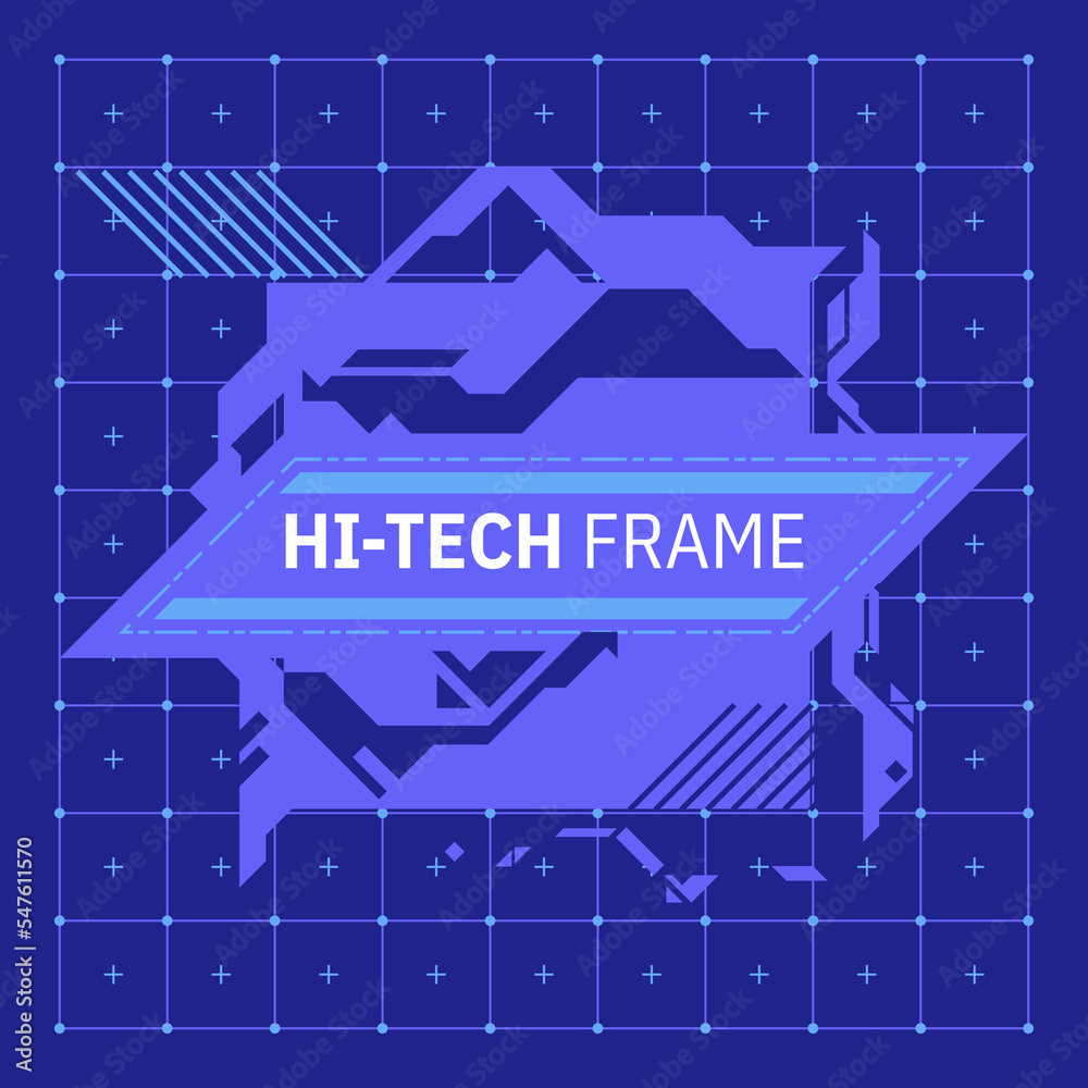 Futuristic hi-tech badge, frame or border. Futuristic HUD. Modern ...