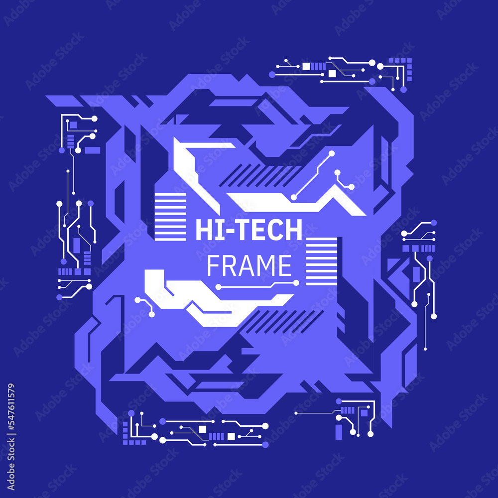 Futuristic hi-tech badge, frame or border. Futuristic HUD. Modern ...