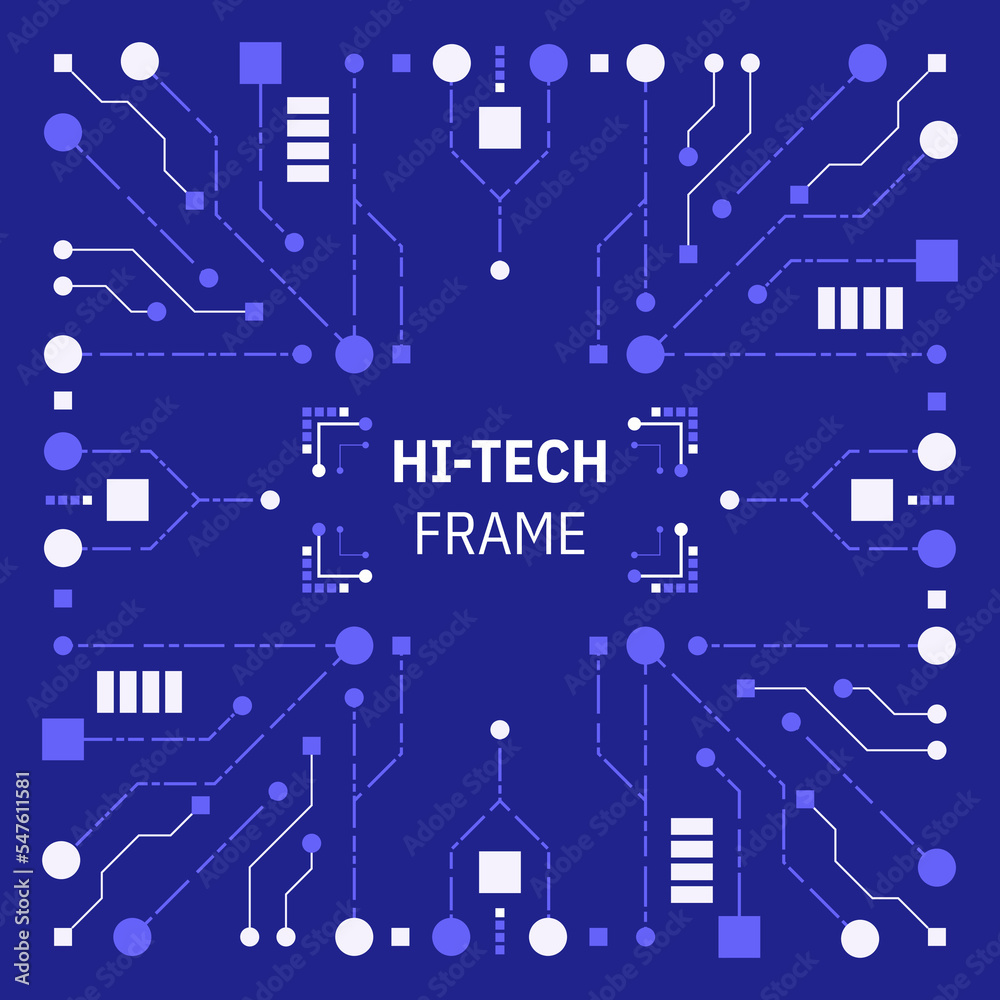 Futuristic hi-tech badge, frame or border. Futuristic HUD. Modern ...