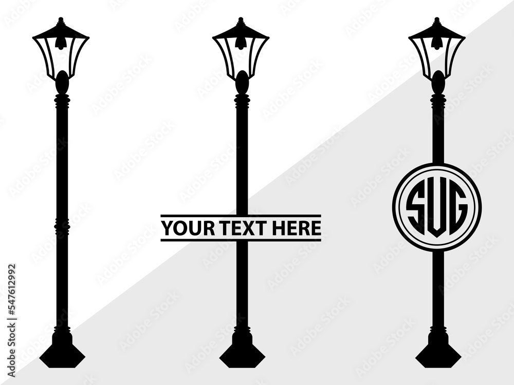 Street Lights Monogram, Street Lights Silhouette, Street Lights SVG Cut ...