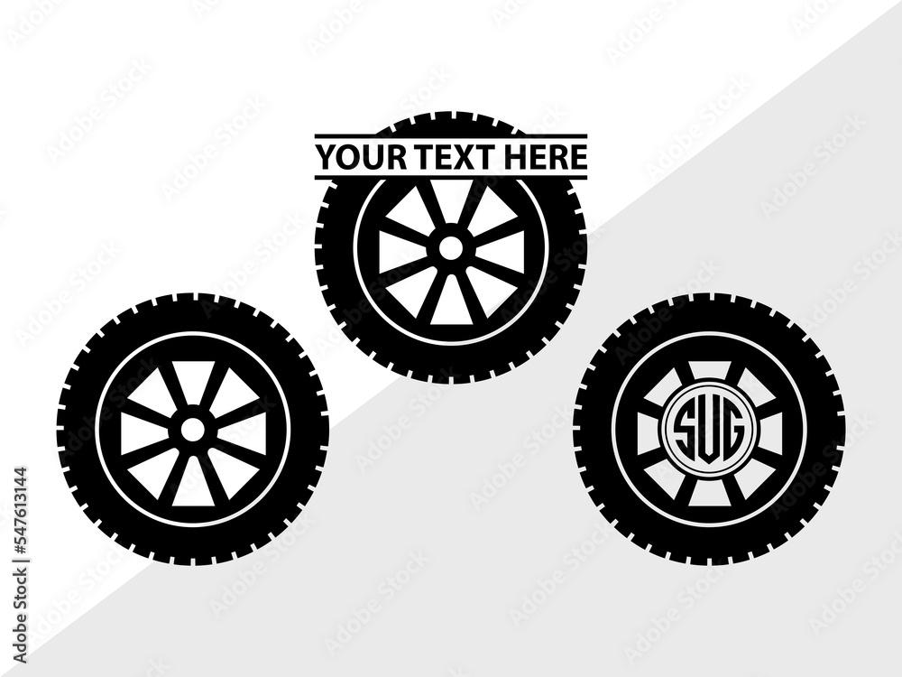 Tyre monogram, Tyre Silhouette, Tyre SVG Cut Files, Vehicle Tyre Svg ...