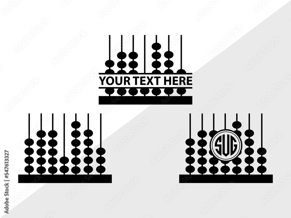 Abacus Monogram, Abacus Silhouette, Abacus SVG Cut Files, Mathematics Svg, Sports Svg, Maths Svg ...